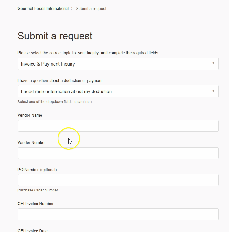 How do I submit a ticket? – Gourmet Foods International