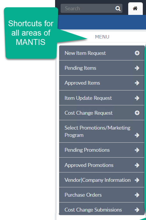 MANTIS 2020 Vendor User Dashboard – Gourmet Foods International