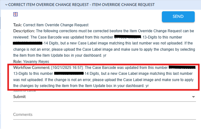 Item Update Statuses – Gourmet Foods International